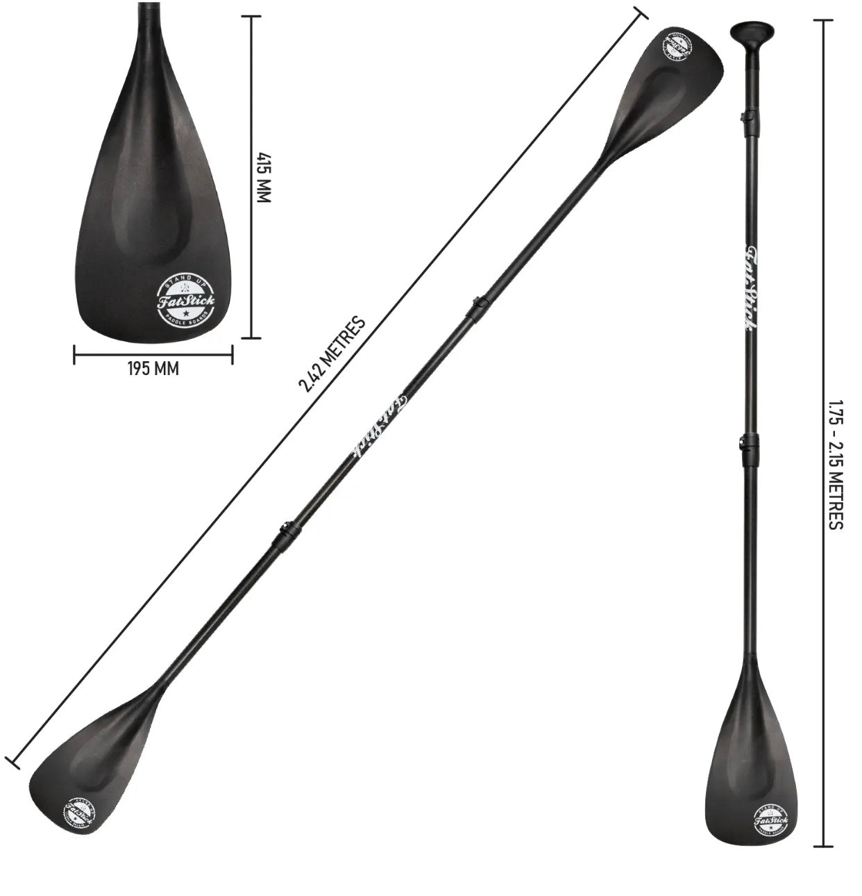4 Piece Carbon Shaft SUP Kayak Paddle for Travel – Boat-Stuff